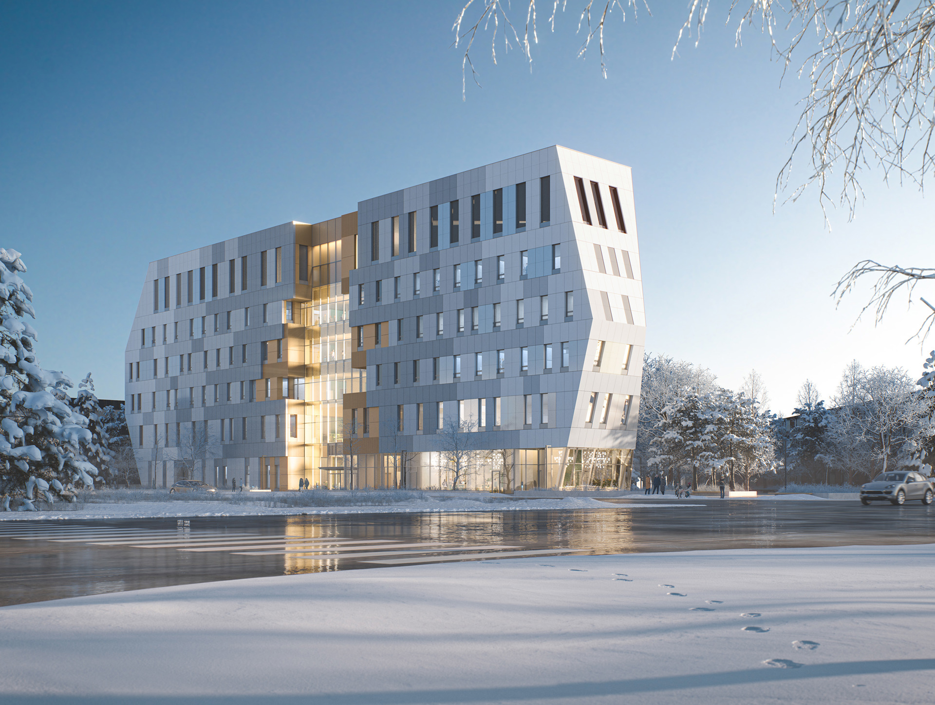 Exploded axo The healing atrium Flexible grid